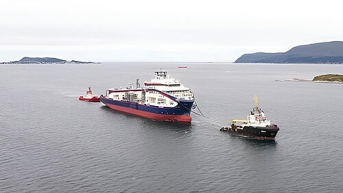Hull of cable laying vessel arrives in Norway for final outfitting and ...